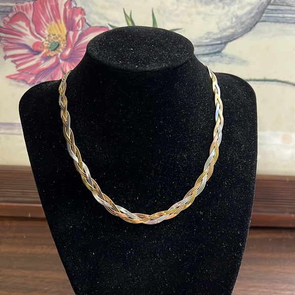 Jewelry | Stainless Steel Tricolor Braided Necklace | Poshmark